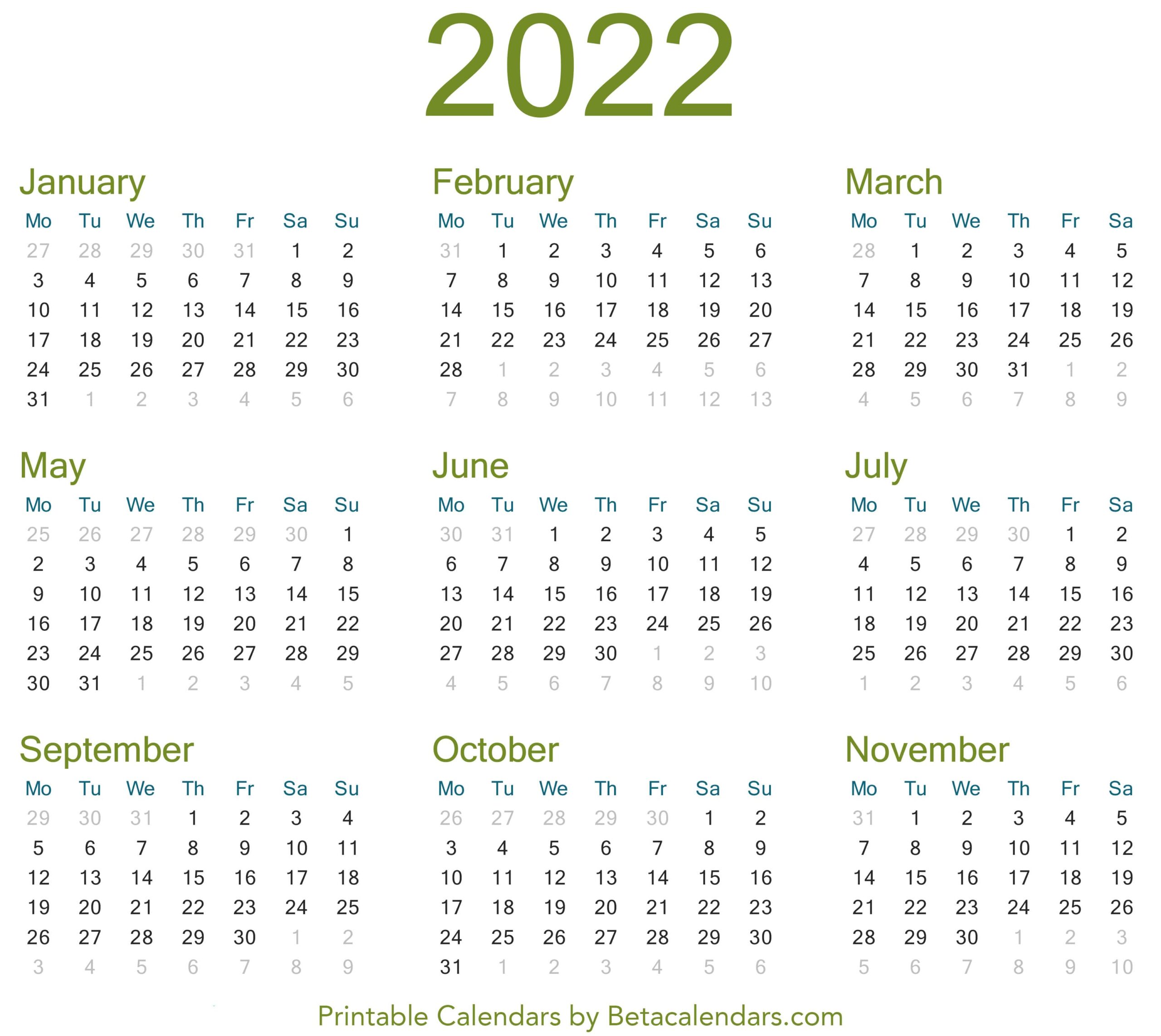 Australia Calendar 2022 Free Printable Pdf Templates 2022 Calendar 
